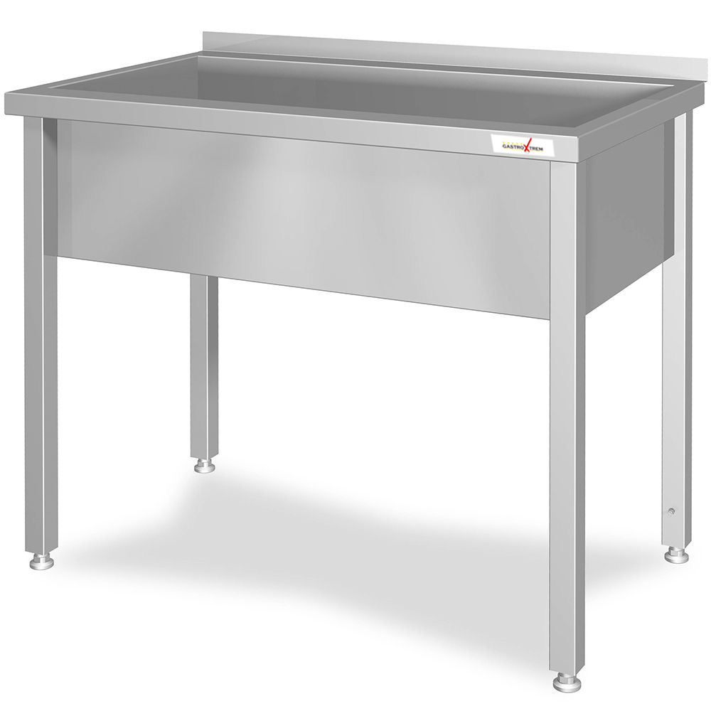 GASTROXTREM Topfspüle mit 1 Becken 300 mm Beckenhöhe, mit Aufkantung, verschweißt | Spültische ...