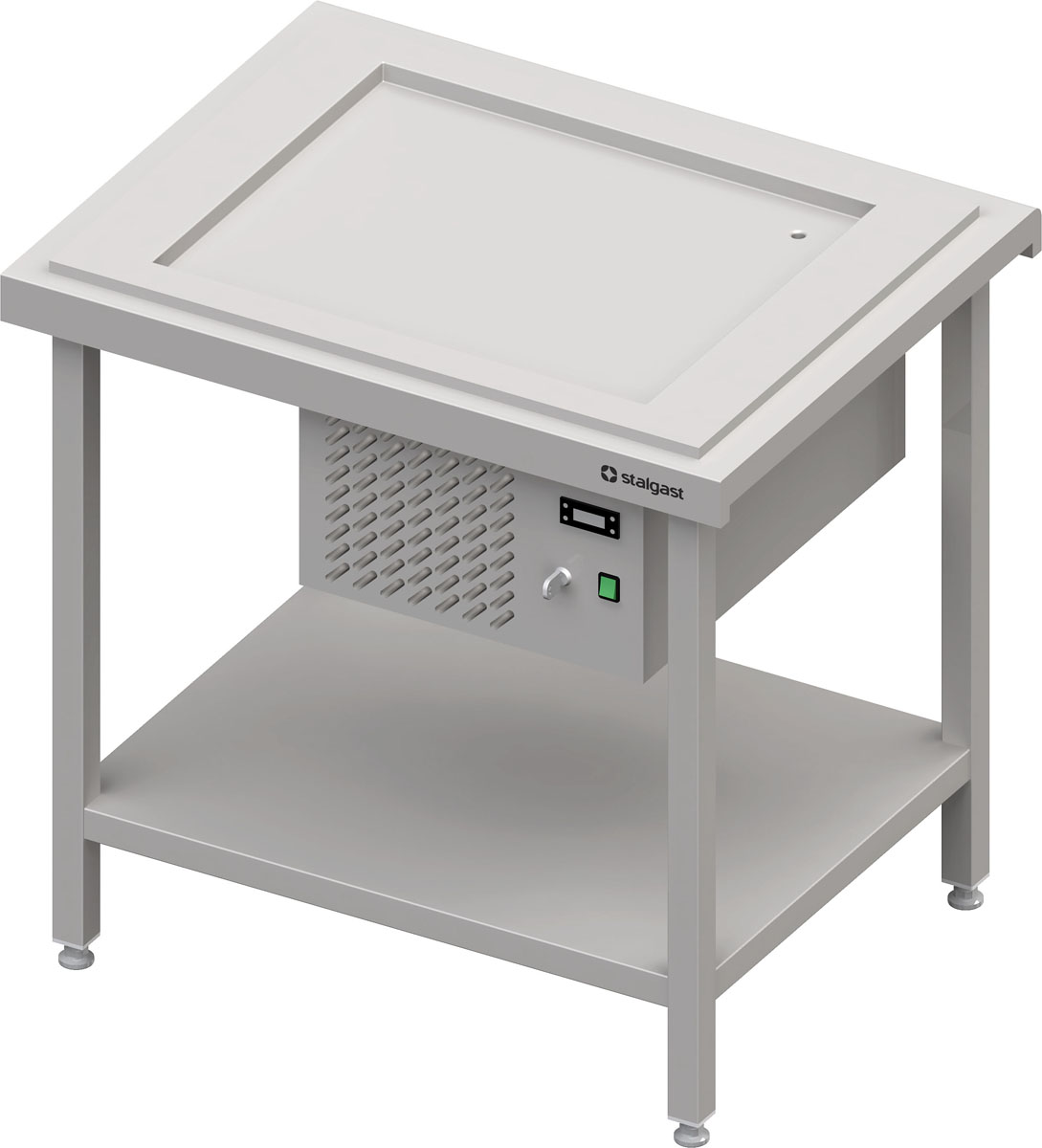 STALGAST Kaltausgabe mit einer Kühlplatte 2x GN1/1, 920x735x880, Edelstahlabdeckung ...