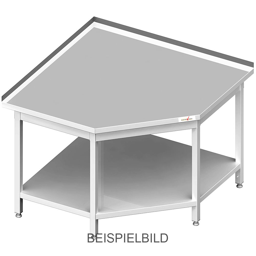 GASTROXTREM Eckarbeitstisch mit Grundboden - verschweißt - viele Ausführungen | mit Bodenbord ...