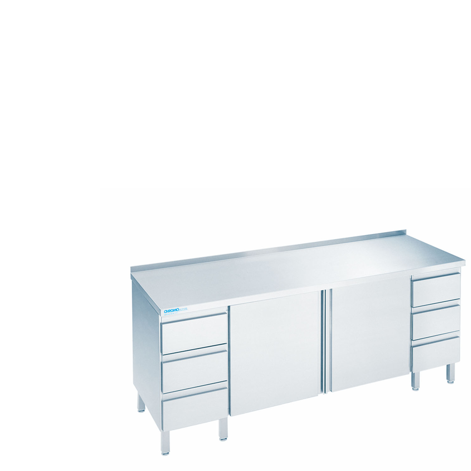 CHROMOnorm Arbeitsschrank mit 2 Schubladenblöcken und Flügeltüren - verschiedene Ausführungen ...